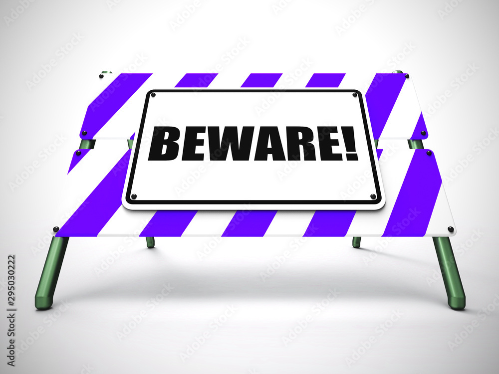 Beware of danger concept icon shows hazards and risks - 3d illustration ...