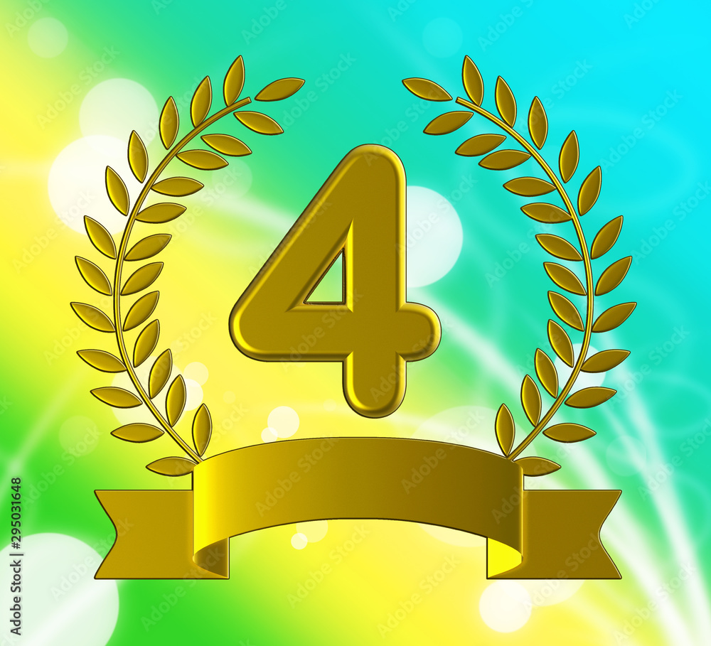 Fourth place certificate means victory success and winner - 3d ...