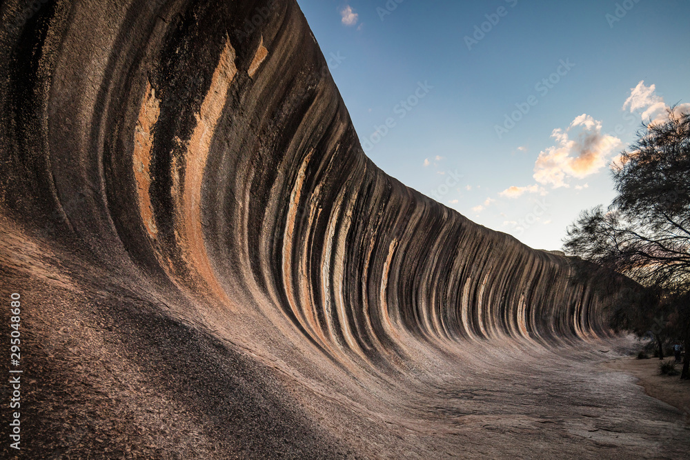 Wave Rock, a 15 metre high natural rock formation that is shaped like a ...