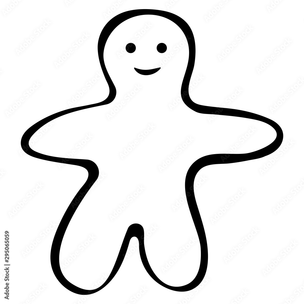 Cookie Man Clipart Black