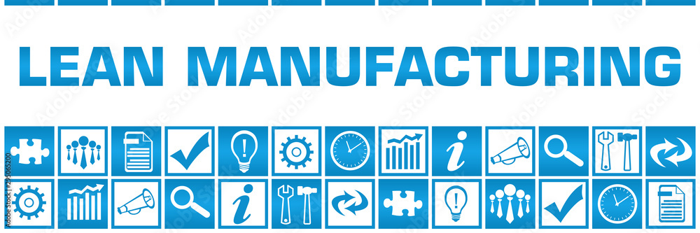 Lean Manufacturing Blue White Box Grid Business Symbols ilustración de ...