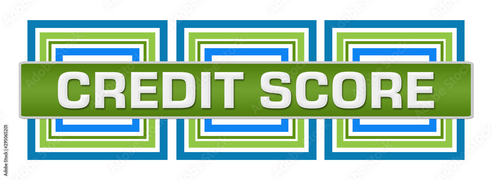 Credit Score Green Blue Border Squares Horizontal Stock Illustration ...