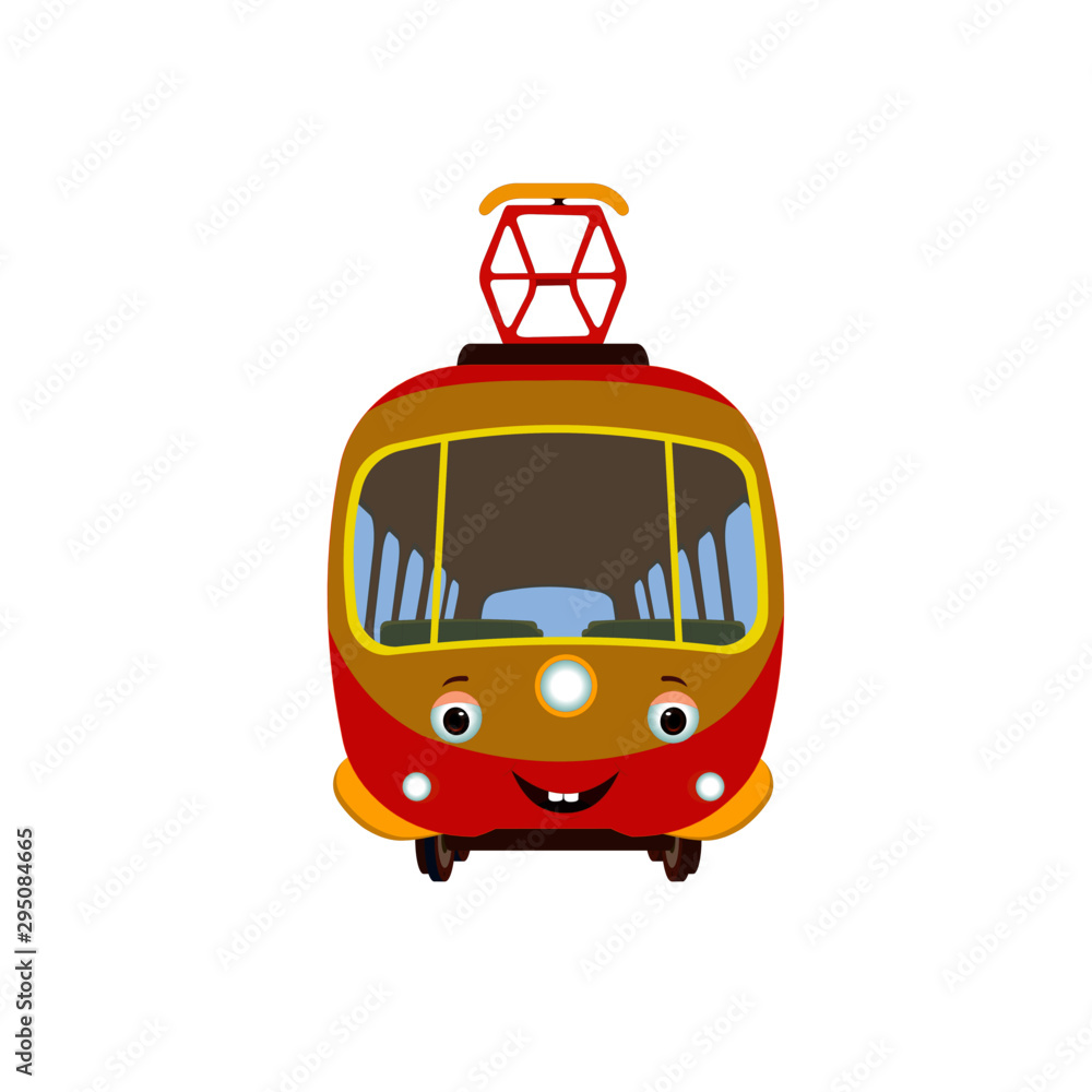 Tram with Expression - Cartoon Vector Image Stock Vector | Adobe Stock