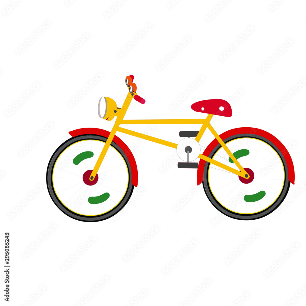 Bicycle with Light - Cartoon Vector Image Stock Vector | Adobe Stock