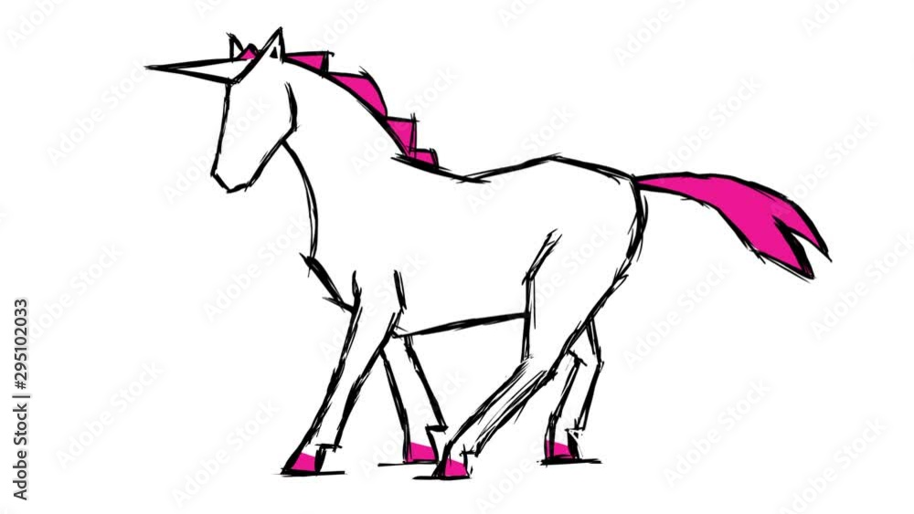 Running unicorn cartoon character. 24fps seamless looping animation ...