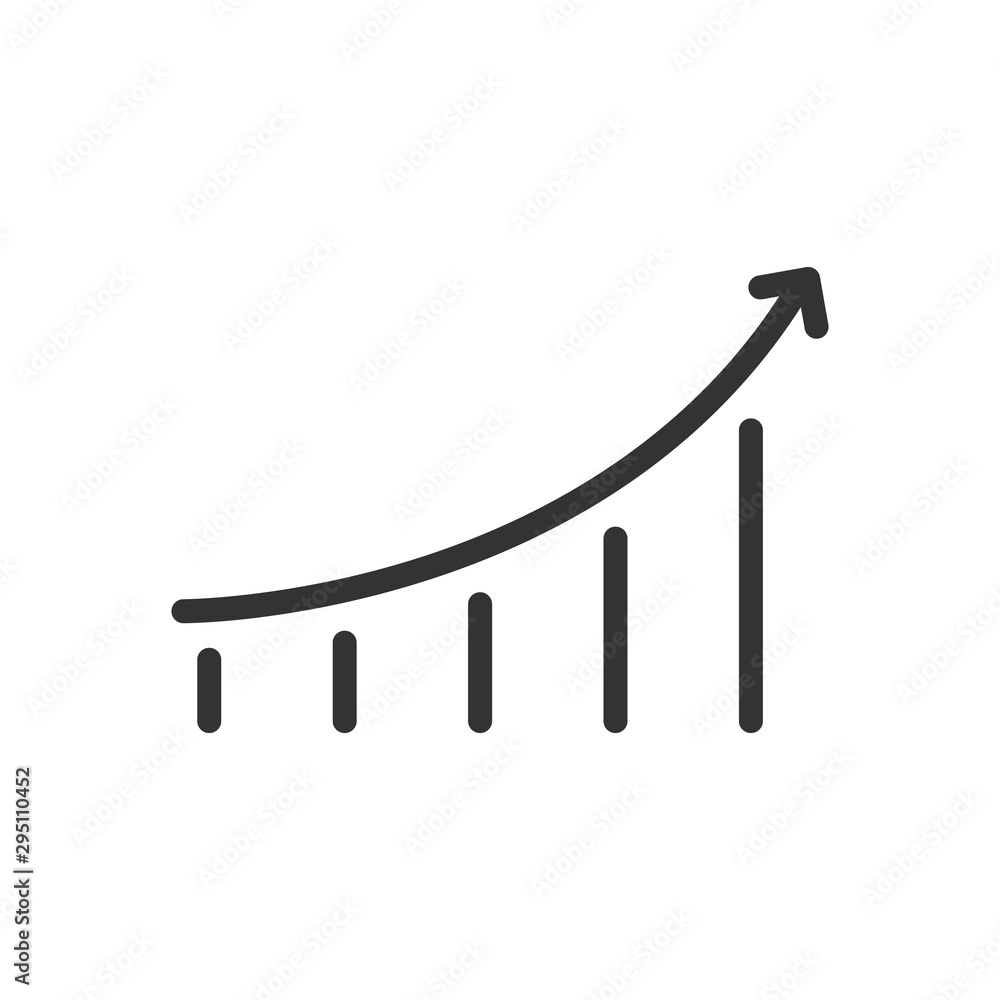 graph arrow outline ui web icon. chart vector icon for web, mobile and ...