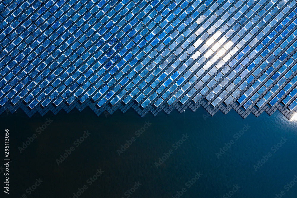 Floating solar or floating photovoltaics (FPV). Solar Photovoltaic of ...