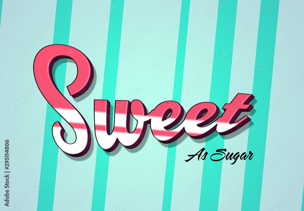 3D Candy Stripe Text Effect Stock Template | Adobe Stock