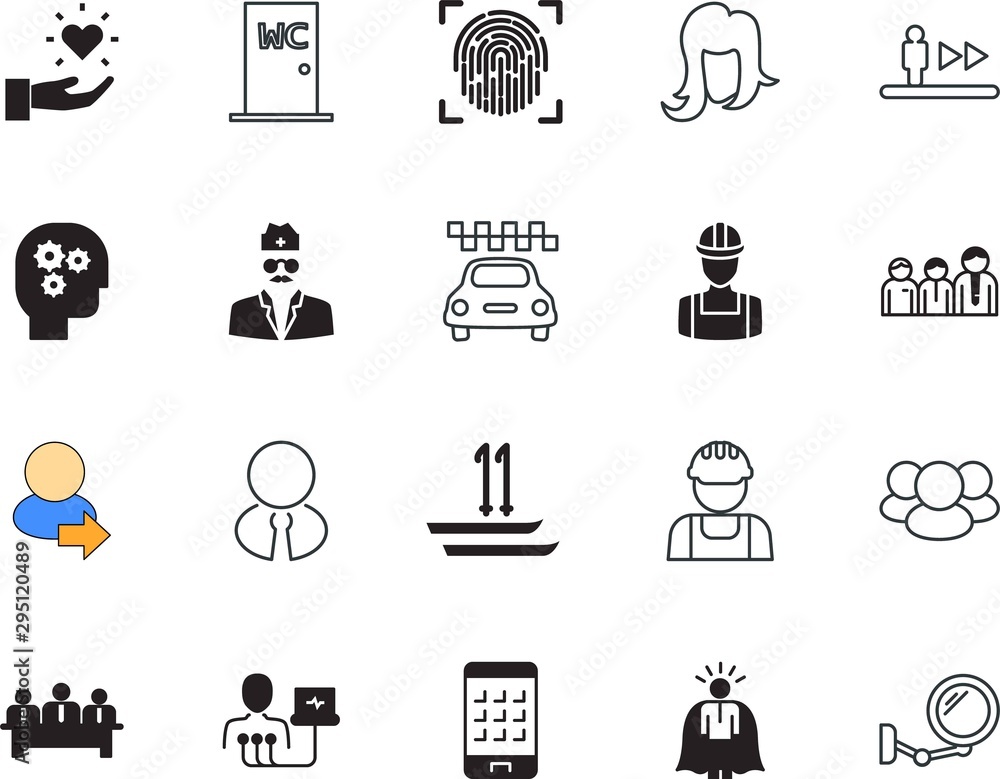 Vetor de people vector icon set such as: tablet, passage, password ...