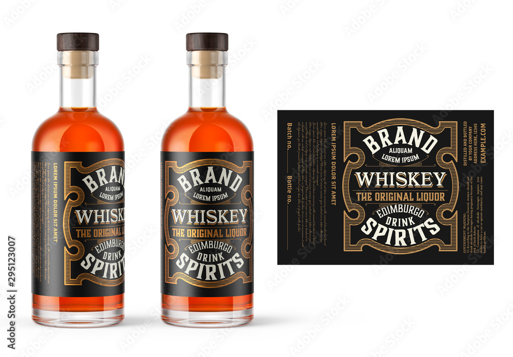 Vintage Whiskey Label Layout Stock Template | Adobe Stock