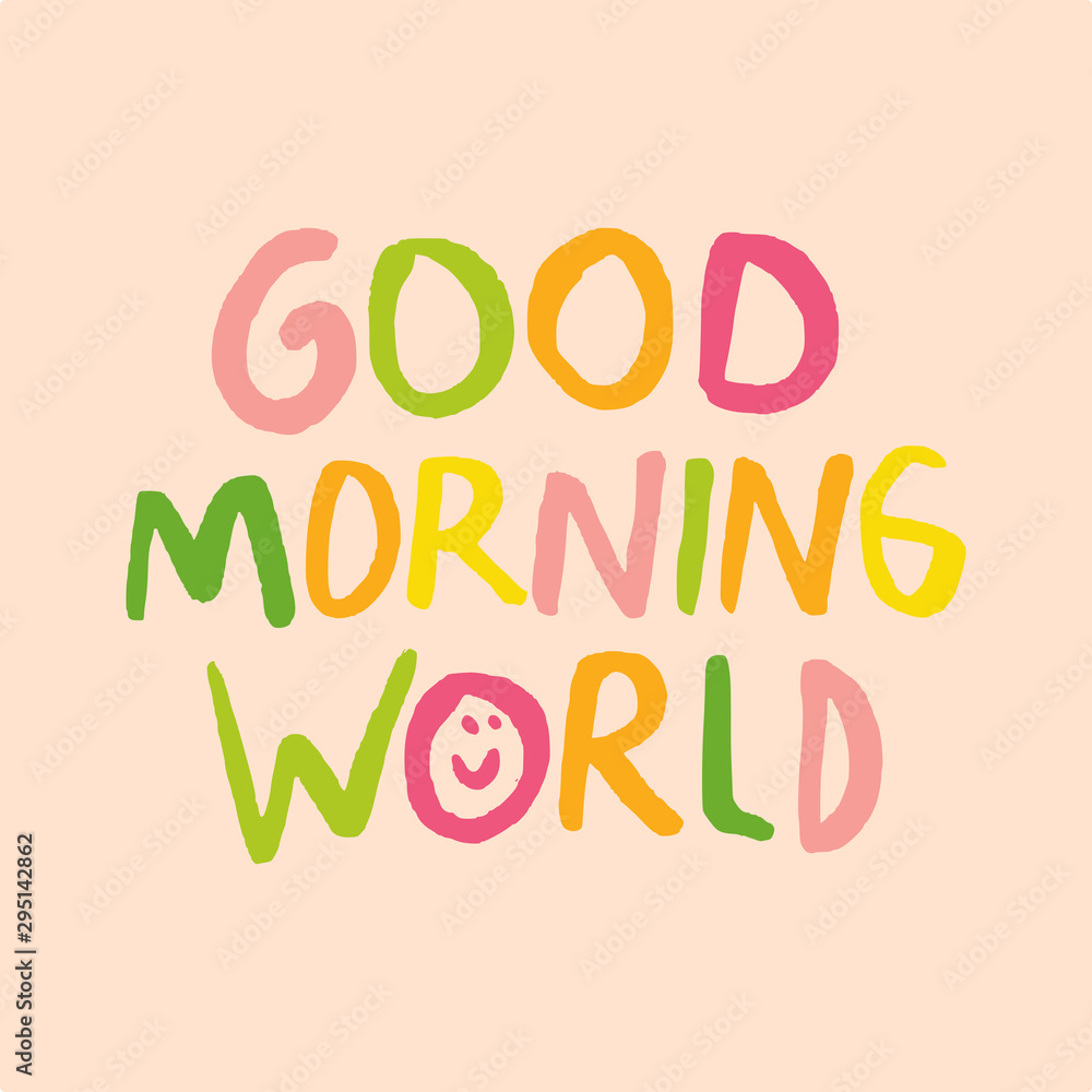 Good Morning Lettering Text. Vector Illustration. Stock Vector | Adobe ...