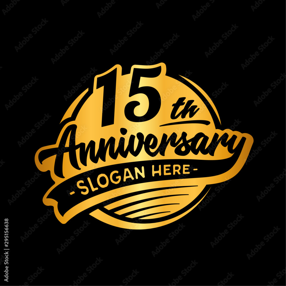 15 years anniversary design template. Fifteen years logo. Vector and ...