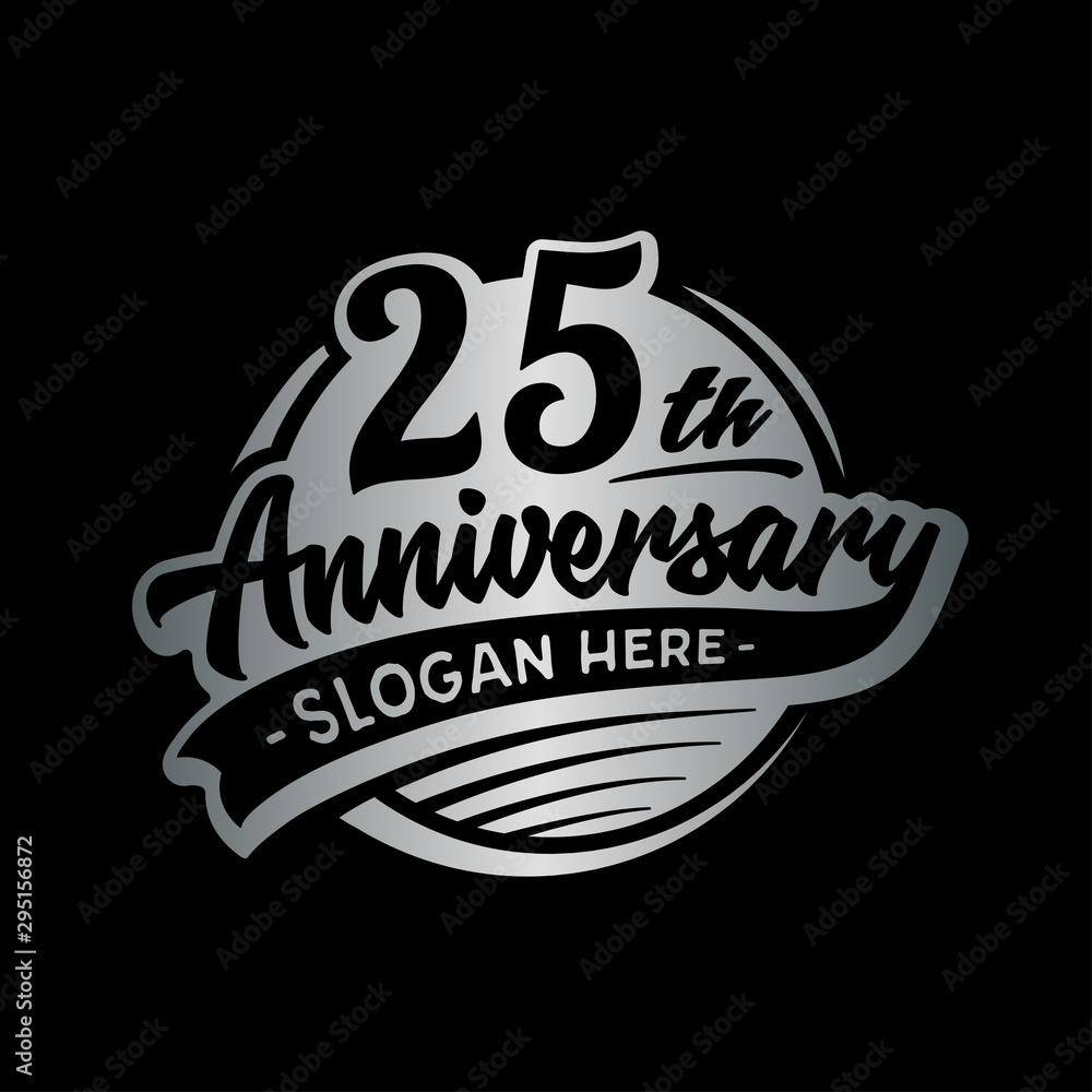 25 years anniversary design template. Twenty-five years logo. Vector ...