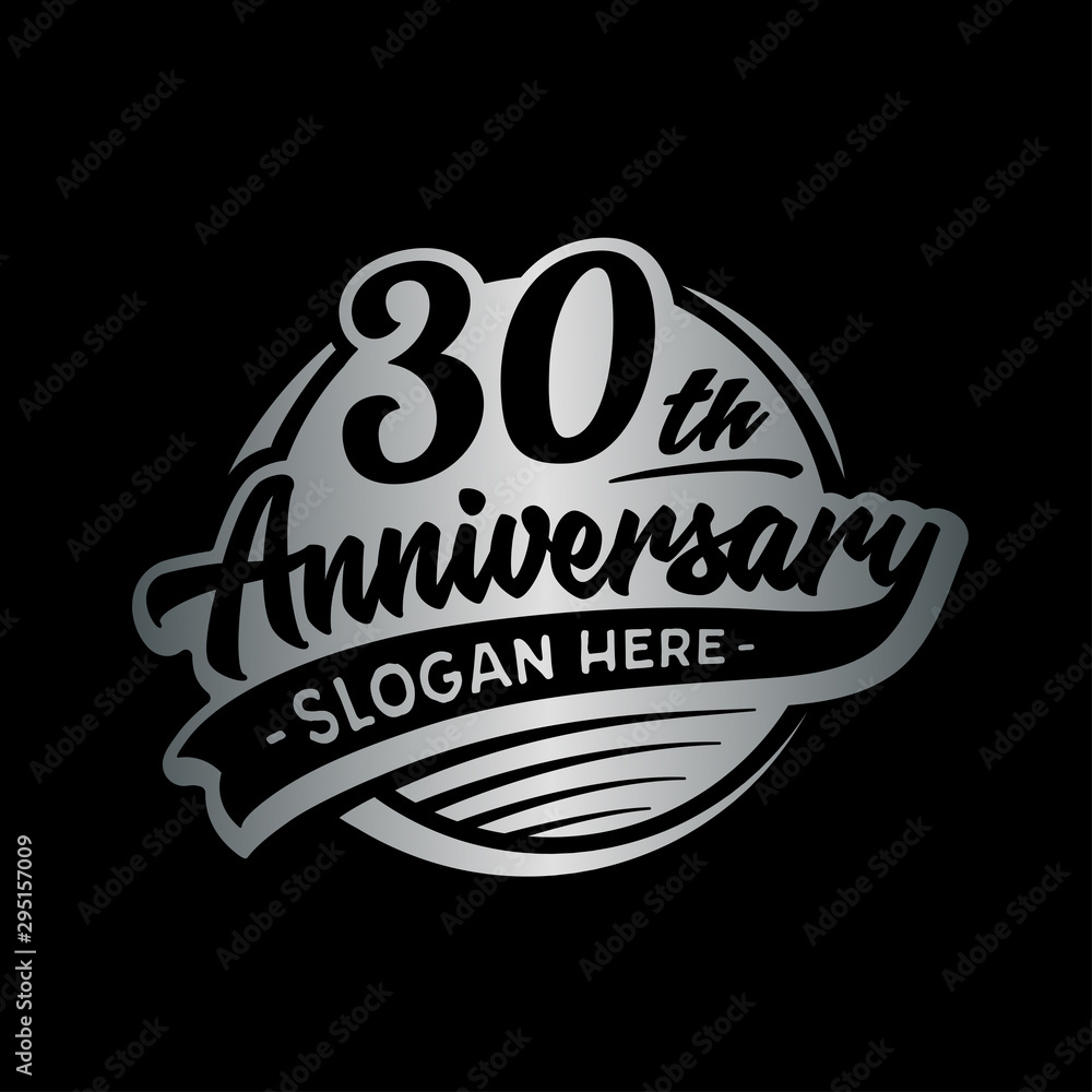 30 years anniversary design template. Thirty years logo. Vector and ...