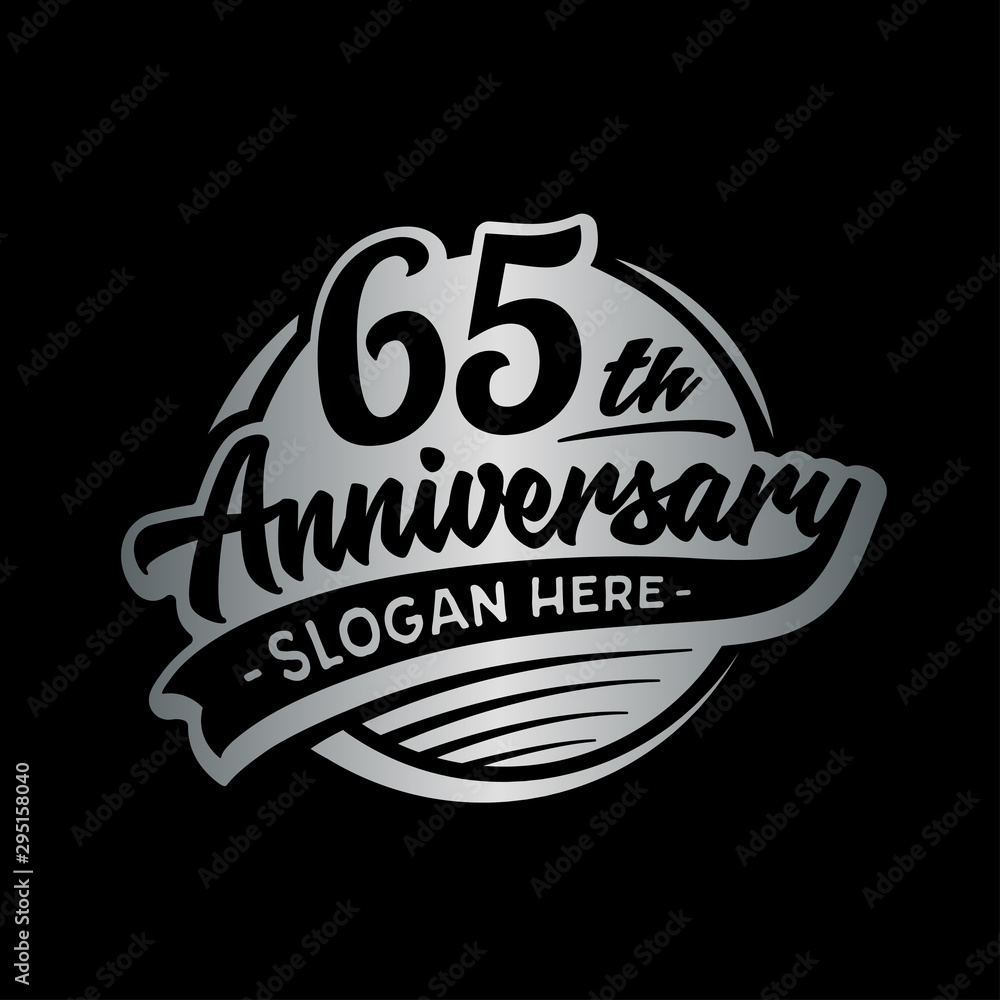 65 years anniversary design template. Sixty-five years logo. Vector and ...