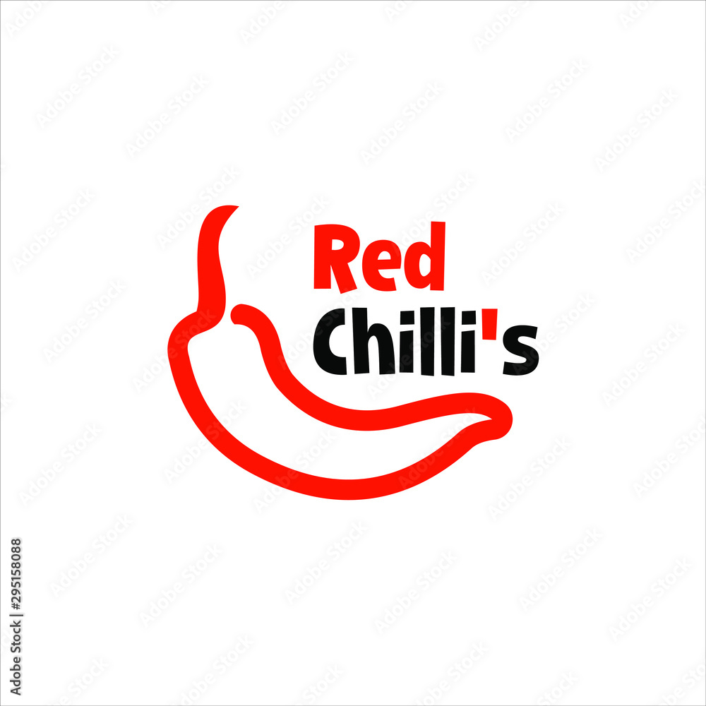 simple chilli pepper in outline style for food logo design inspiration ...
