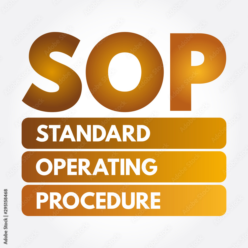 SOP - Standard Operating Procedure acronym, business concept background ...