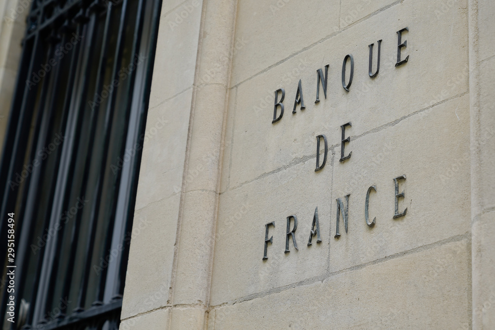 Foto de Banque de France text in official building french national Bank ...