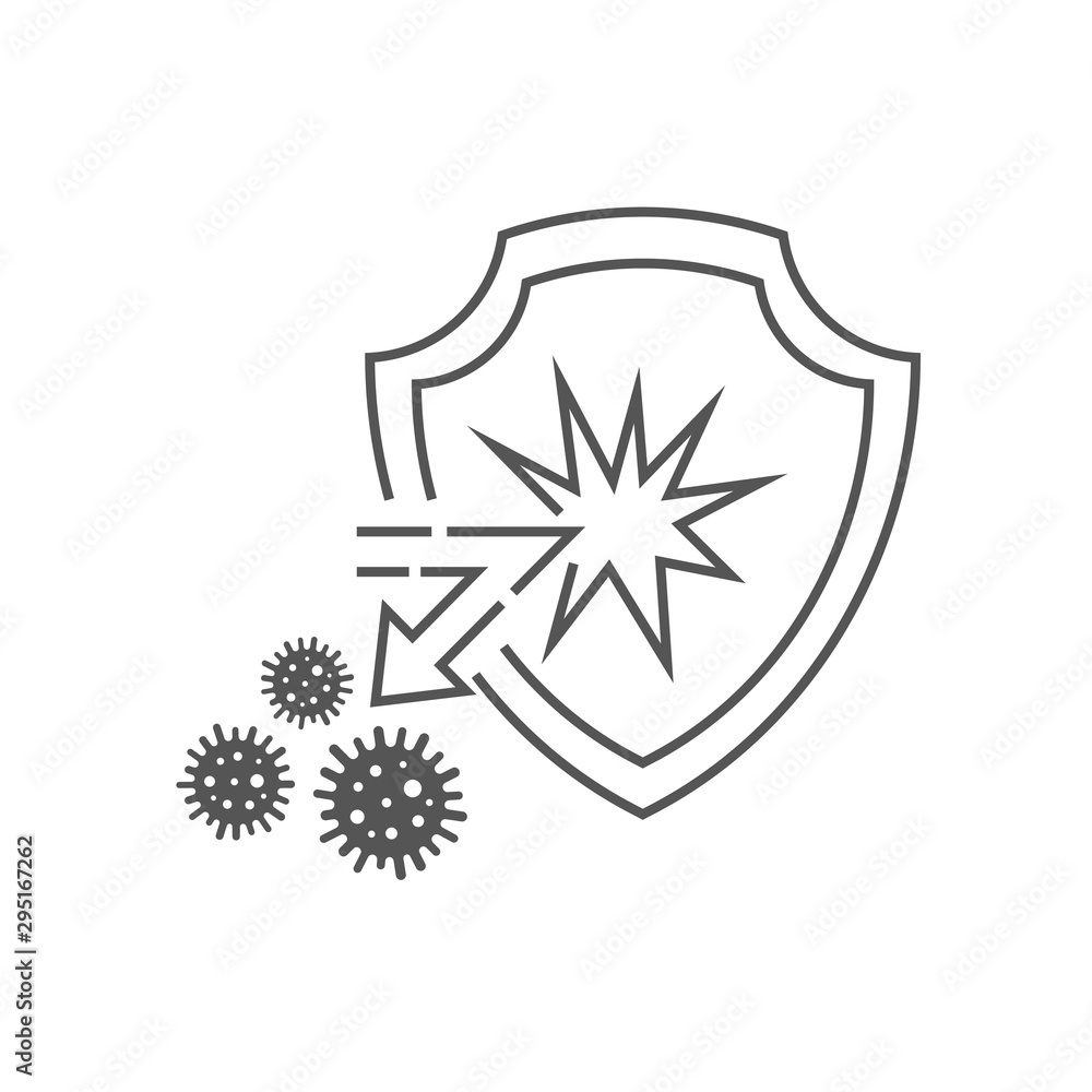 Medical immune shield reflects the attack of bacteria and viruses. The ...