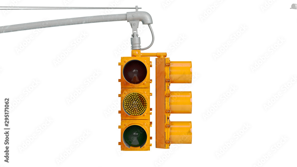 Traffic light yellow sign stoplight. 3D rendering Stock Illustration ...