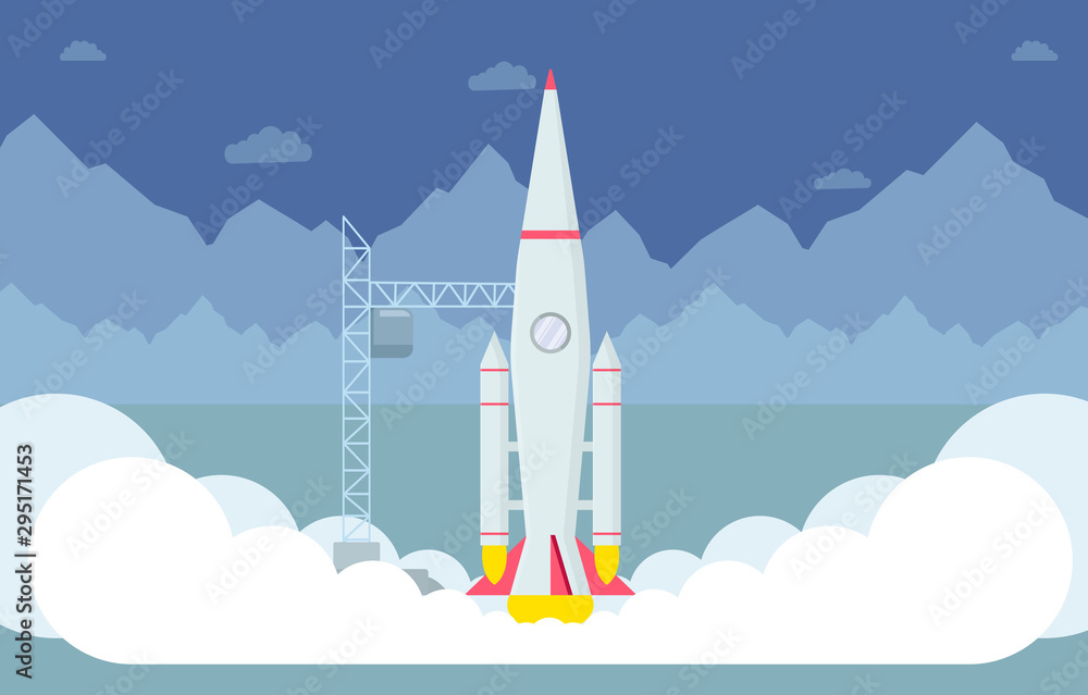 Silhouette Space Shuttle Lift Off