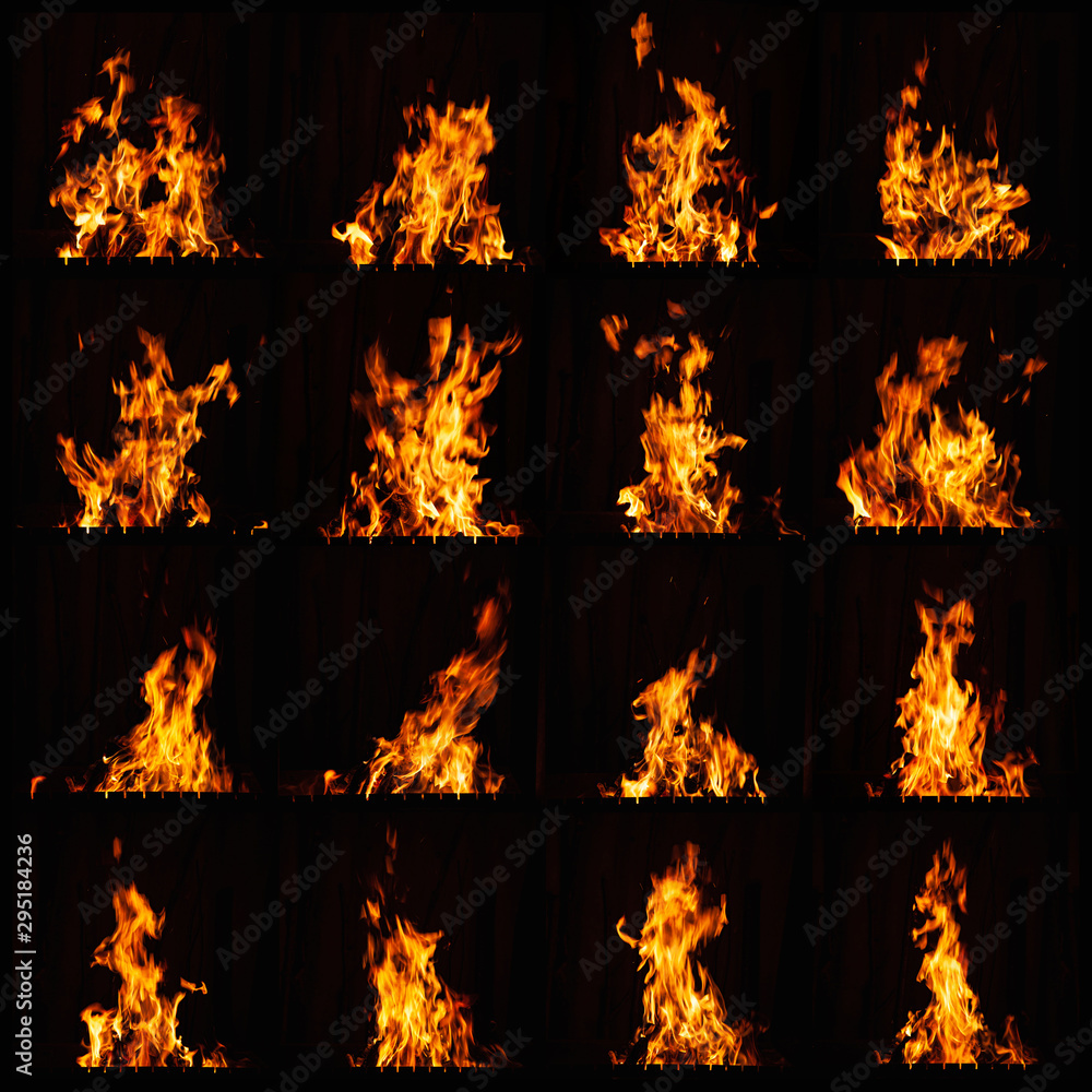 Fire flame. A fire in the grill, fireplace and hot hearth. Burning fire ...