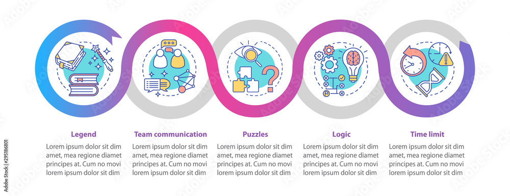 Escape room vector infographic template. Quest game. Business ...