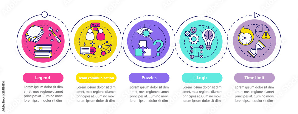 Escape room vector infographic template. Quest game. Business ...