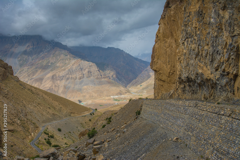 Road to Lanza from KAza ,Spiti Valley,Himachal Pradesh,India Stock ...