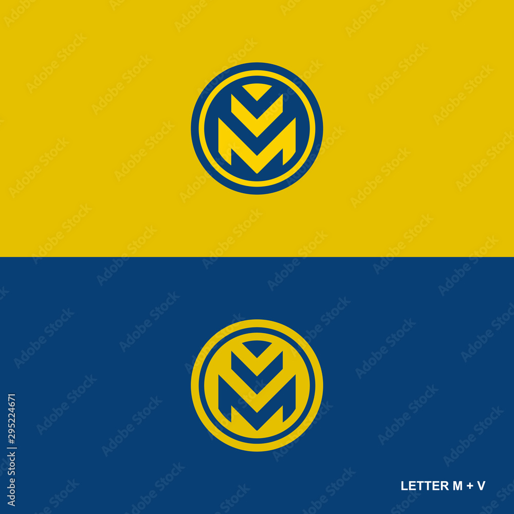 vector logo VM modern Stock Vector | Adobe Stock