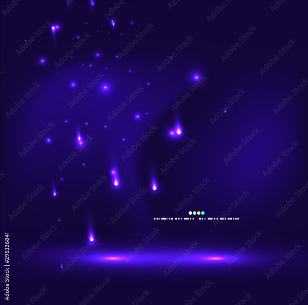Shooting stars, neon color outer space vector background Stock Vector ...