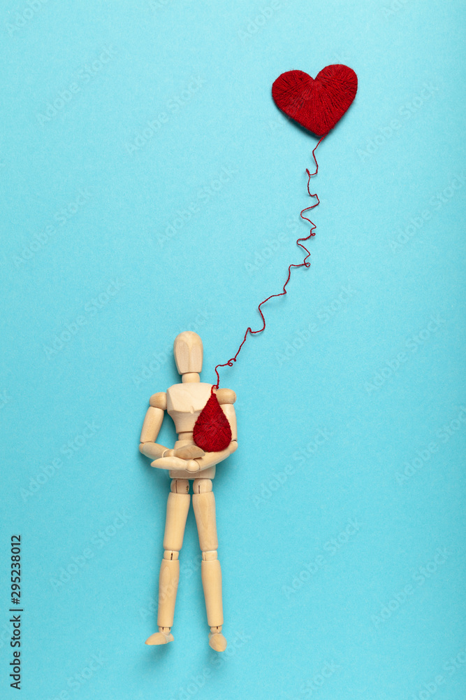 Figure of people with red heart and drop. Blood donor. Medical donation ...