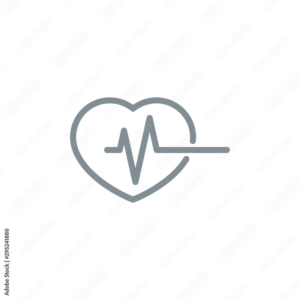 ECG cardiogram heart therapy outline flat icon. Single high quality ...