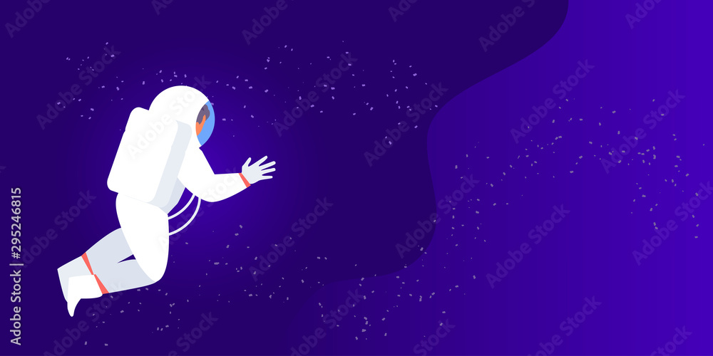 Astronaut in space vector banner Stock Vector | Adobe Stock