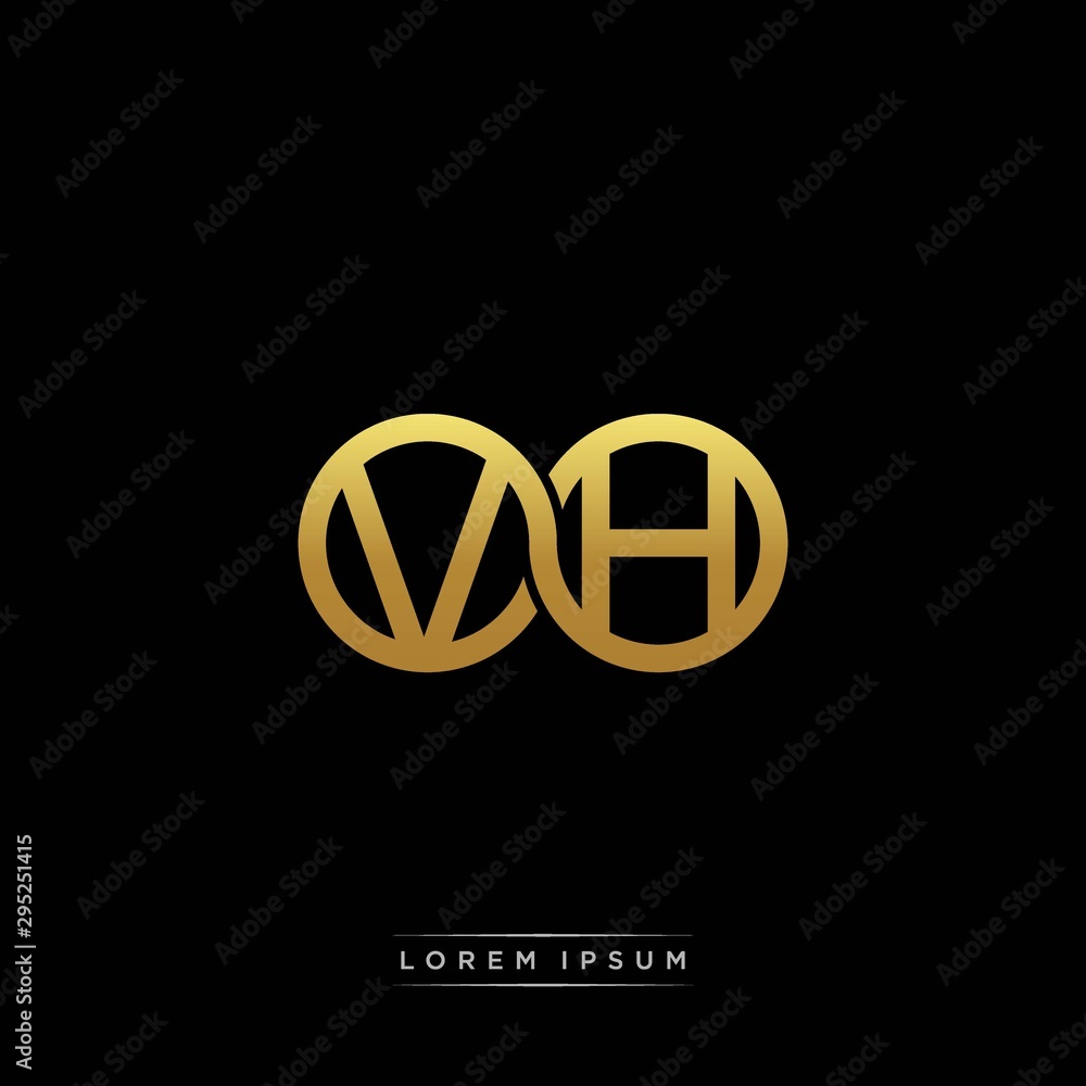 VH initial letter linked circle capital monogram logo modern template ...