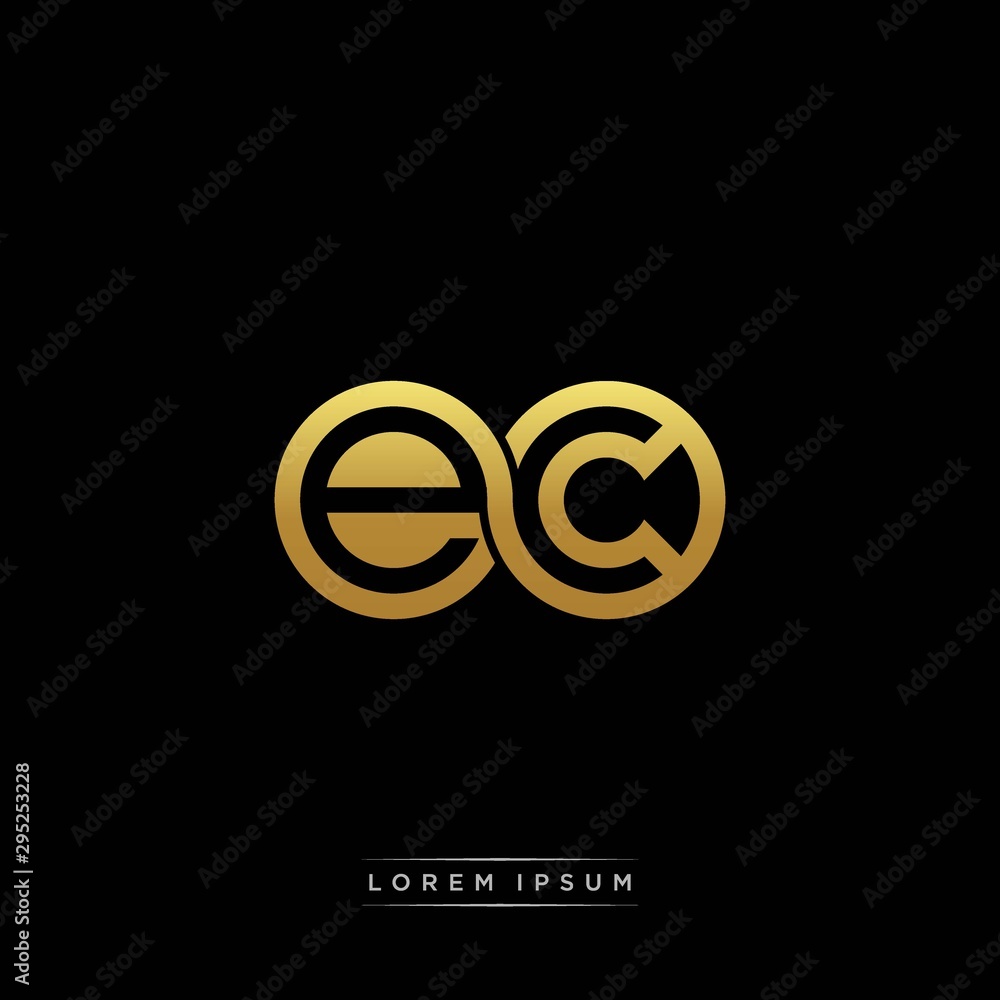 EC initial letter linked circle capital monogram logo modern template ...