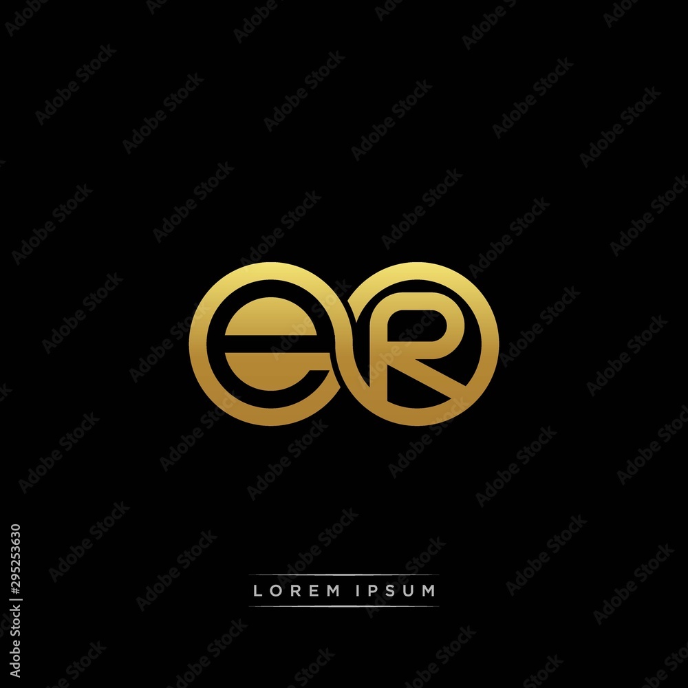 ER initial letter linked circle capital monogram logo modern template ...