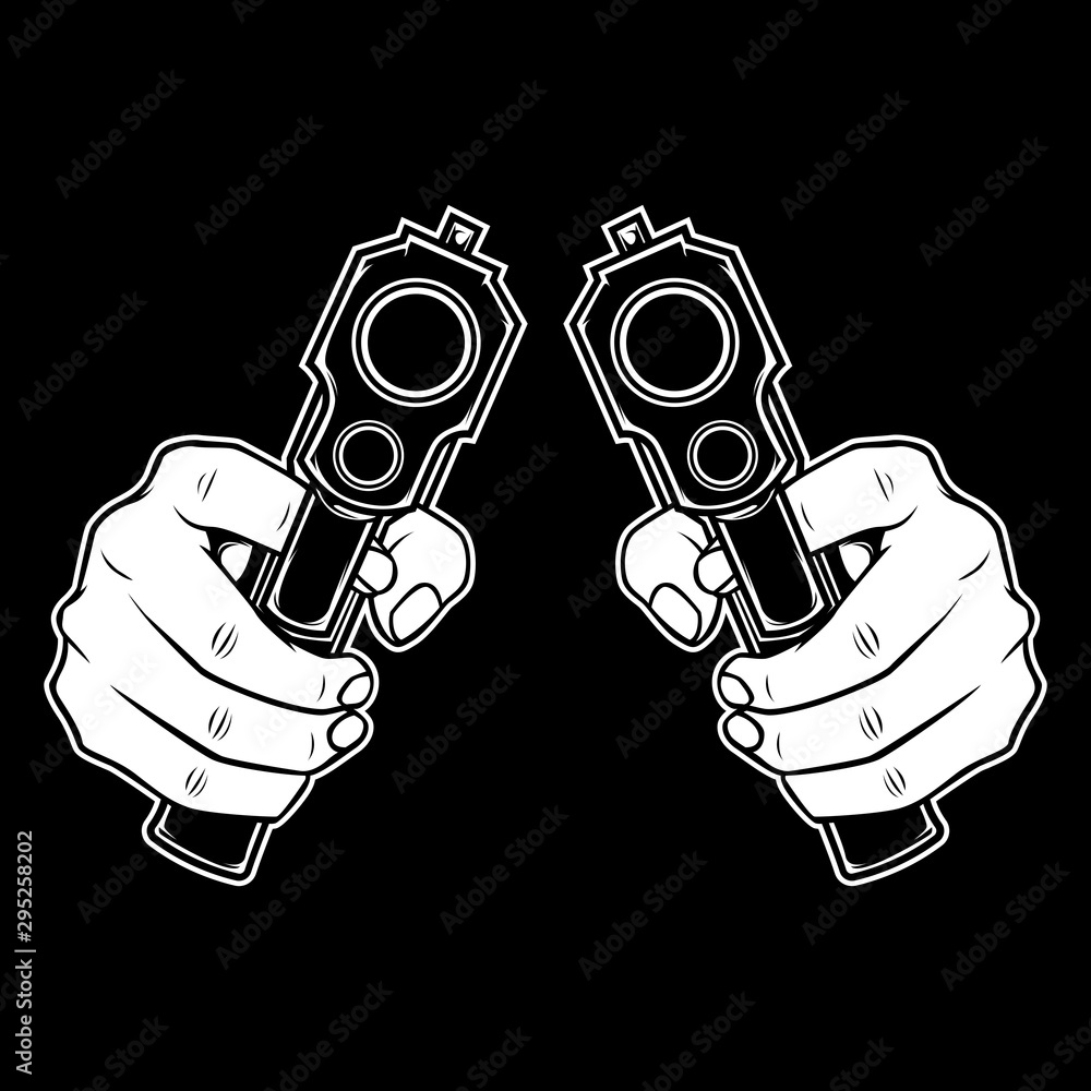 hand holding a gun.vector hand drawing Stock Vector | Adobe Stock