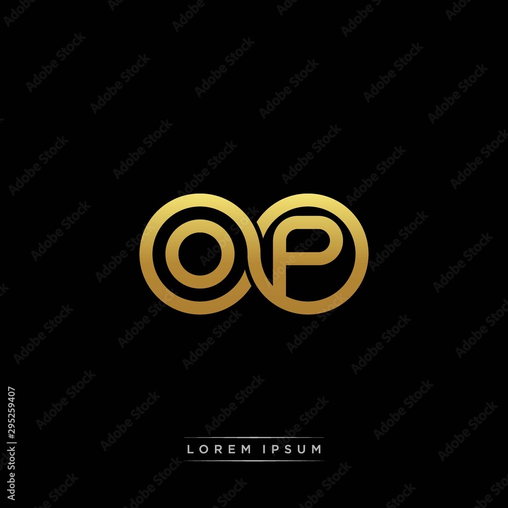 OP initial letter linked circle capital monogram logo modern template ...