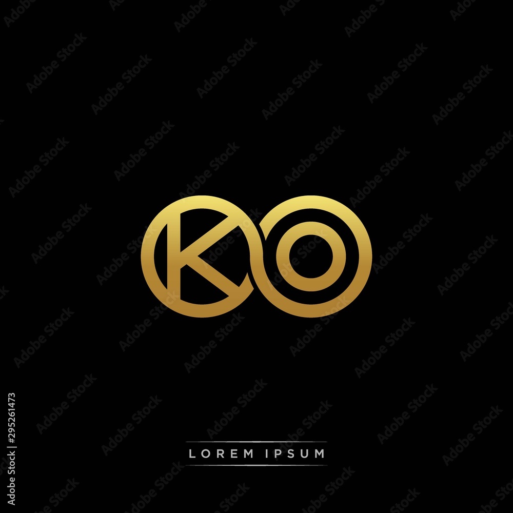 KO initial letter linked circle capital monogram logo modern template ...