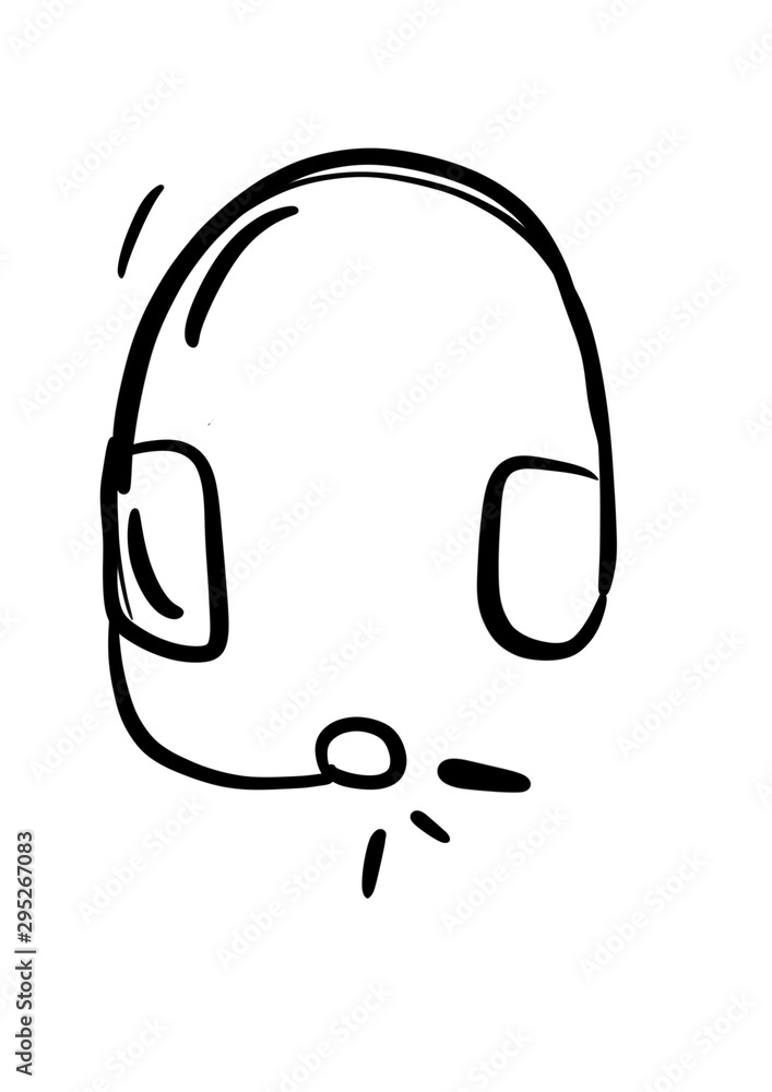 Mic, Microphone, Sound, Show. Illustration Hand Drawn Brush. Flat, Icon ...