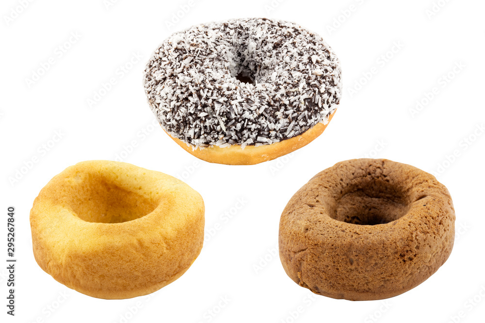 Set of donuts side view isolated on white background Stock Photo ...