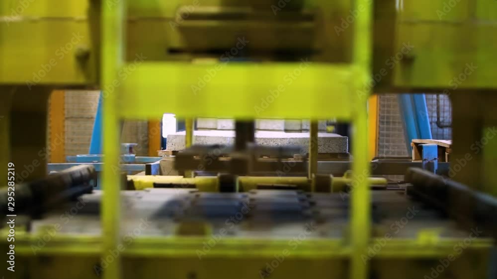 Production Line Inside A Road Pavement Factory. Interlocked Pavement ...