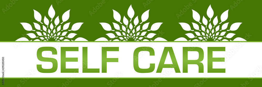 Self Care Green Leaves Circular On Top Stock Illustration | Adobe Stock