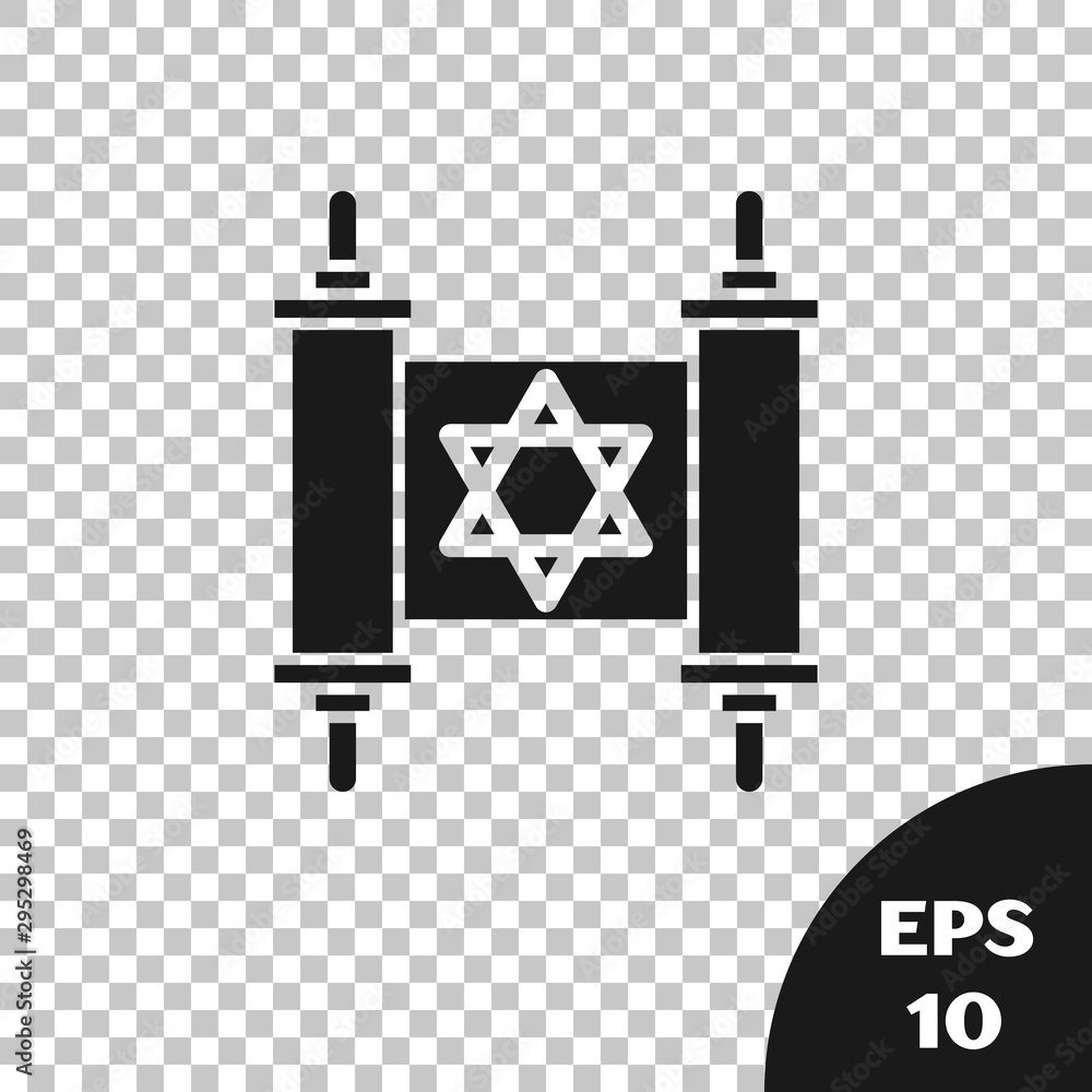 Vecteur Stock Black Torah scroll icon isolated on transparent ...