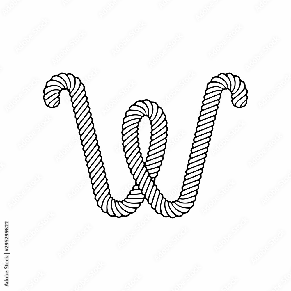 Vector Rope Logo Letter W Stock Vector | Adobe Stock