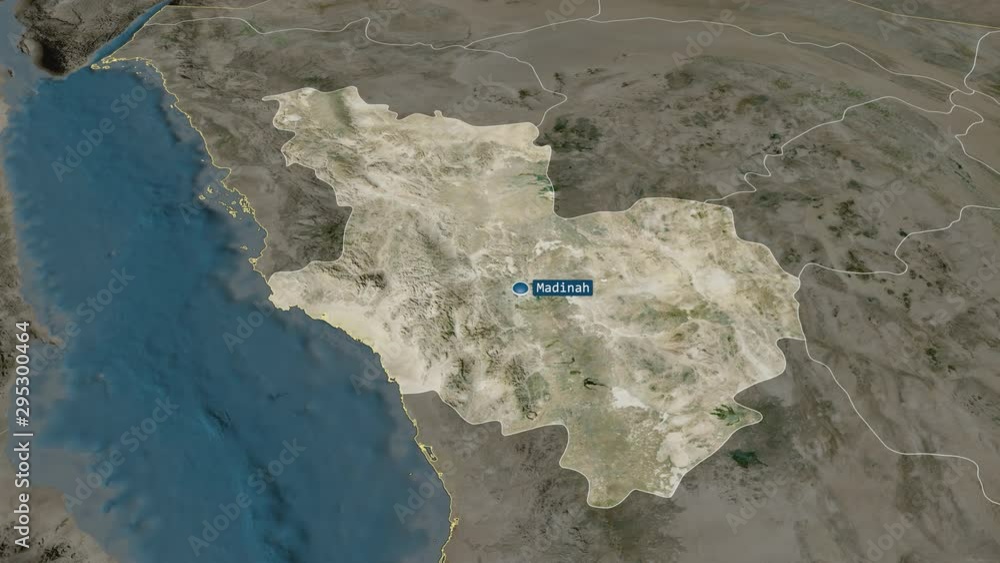 Al Madinah - region of Saudi Arabia with its capital zoomed on the ...
