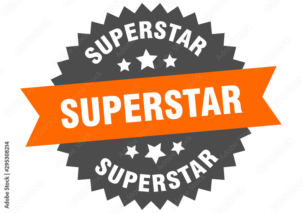 superstar sign. superstar orange-black circular band label Stock Vector ...