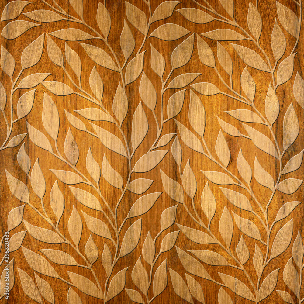 Twigs with citrus leaves - decorative pattern - wood texture - seamless ...