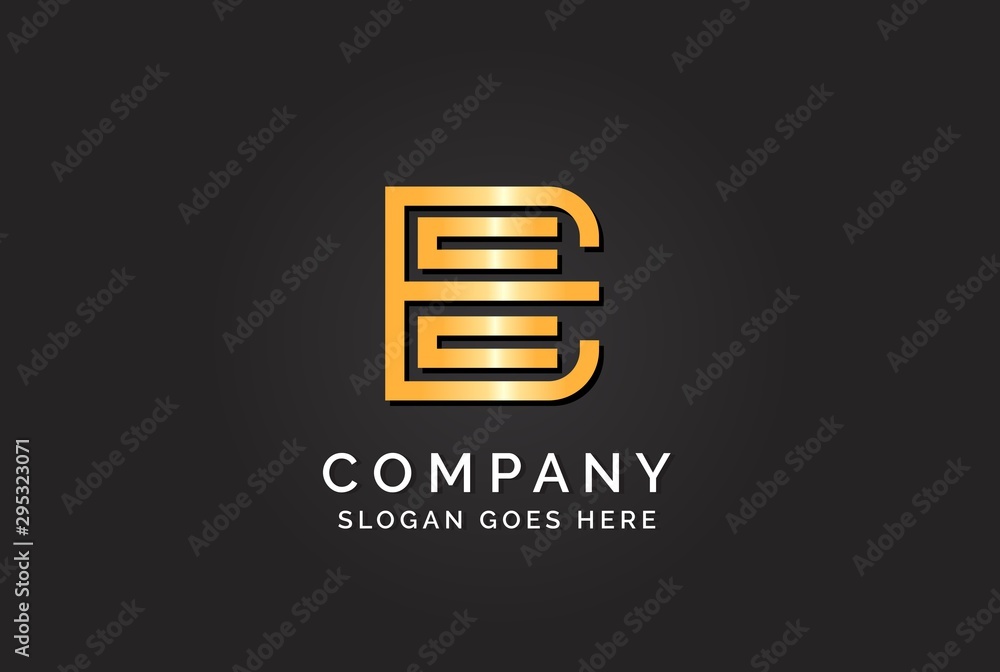 Luxury initial letter ECC golden gold color logo design Stock Vector ...